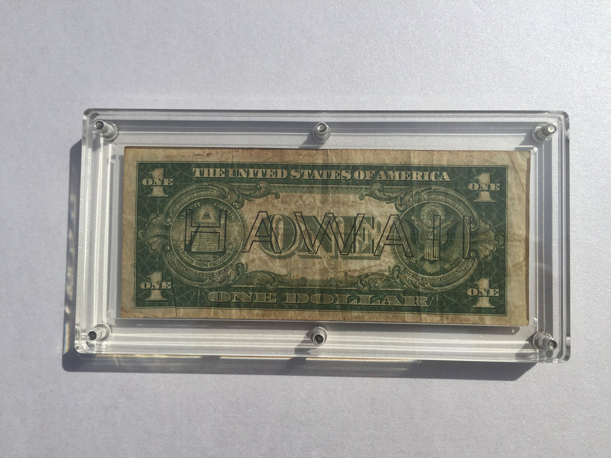 One Dollar Hawaii Overprint Note with Display – Coins Currency and More